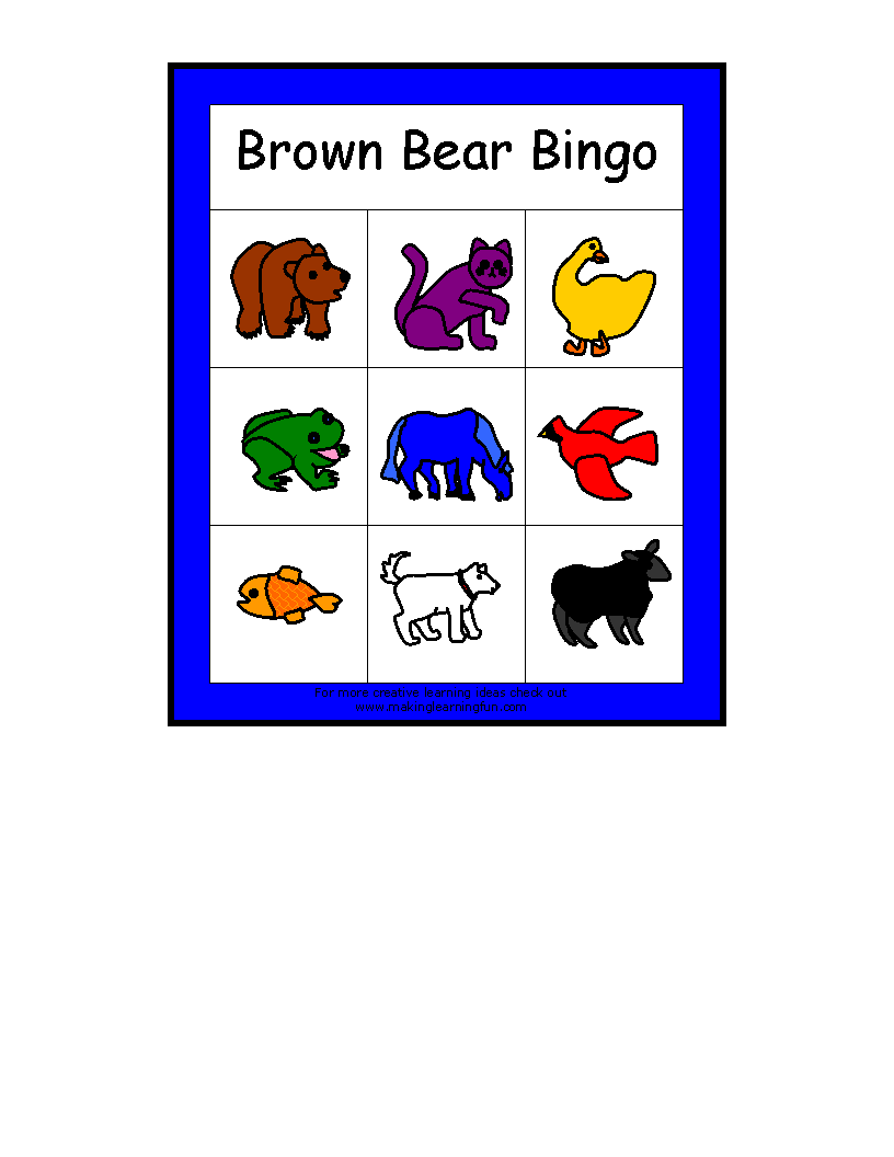 BROWN BEAR BINGO GAME | learningenglish-esl